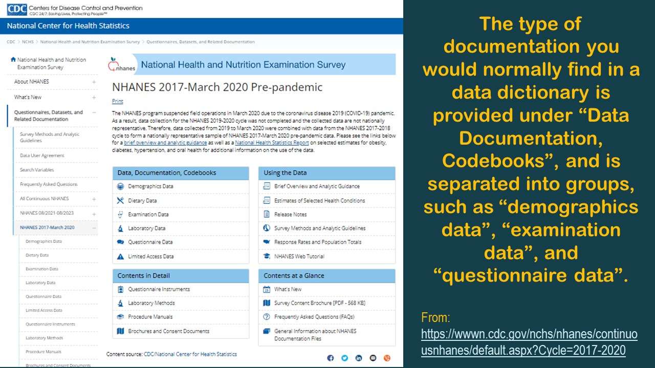 NHANES Data: Pitfalls, Pranks, Possibilities, and Practical Advice - DethWench Professional Services